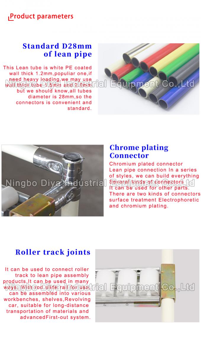 White Industrial Pipe Rack , Workshop Pipe Storage Systems With Lean Pipe