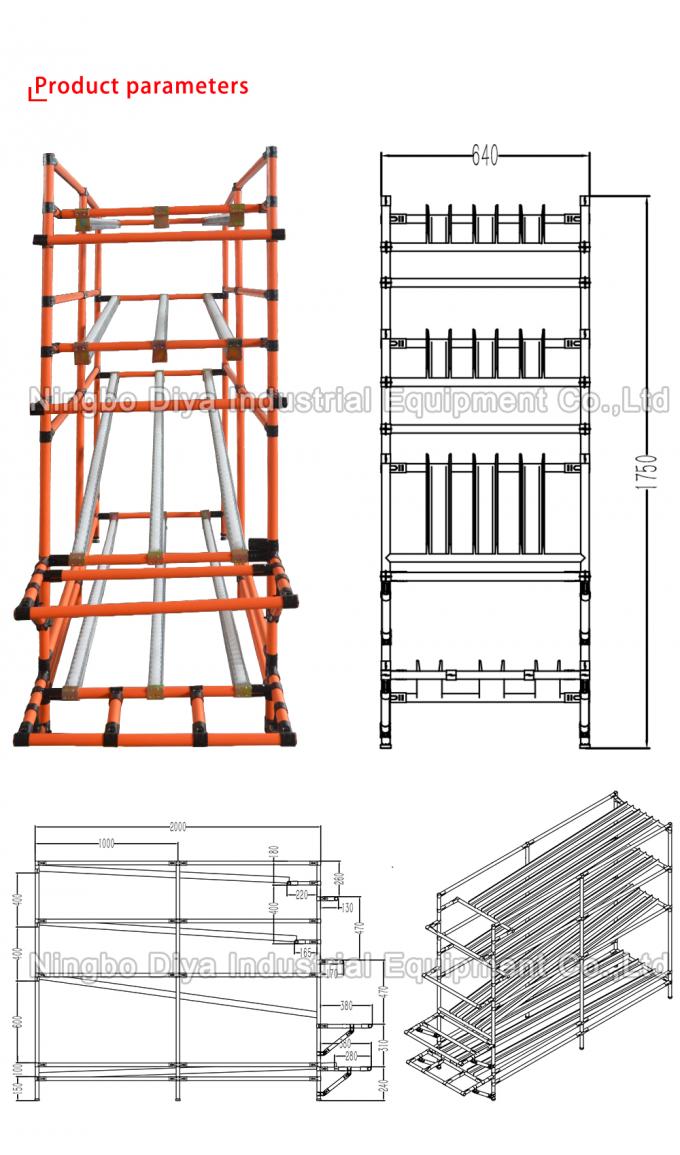 PE Coated FIFO Storage Shelf Yellow Lean Pipe Heavy Duty Pallet Roller ...