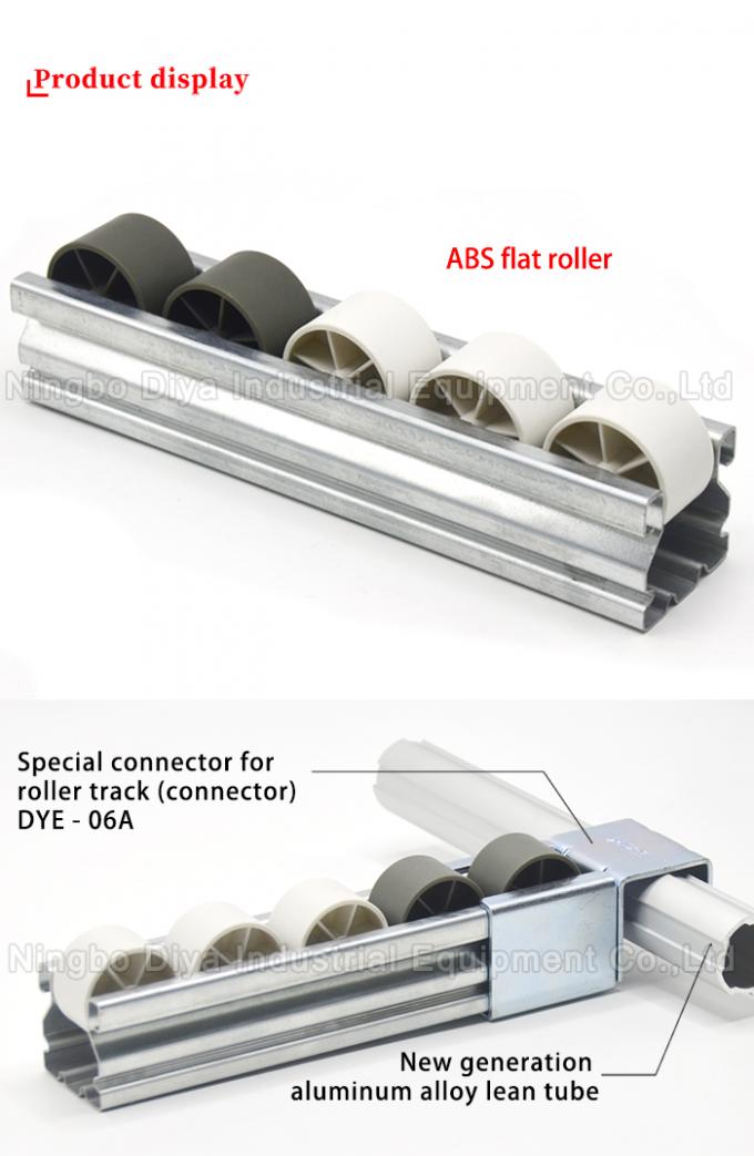 Flat Grey Plastic Roller Track , Large Capacity Roller Track System Low ...