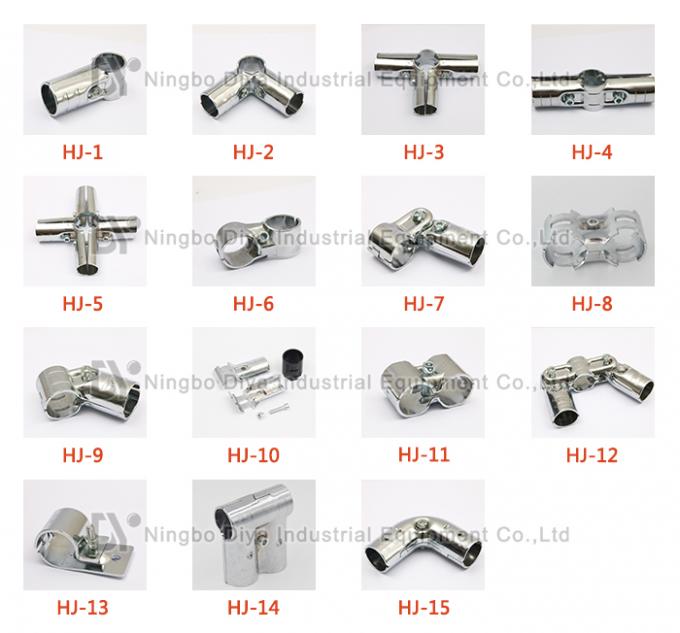 Recycling Steel Tube Connectors , Lean Tube Metal Pipe Joints Chrome ...