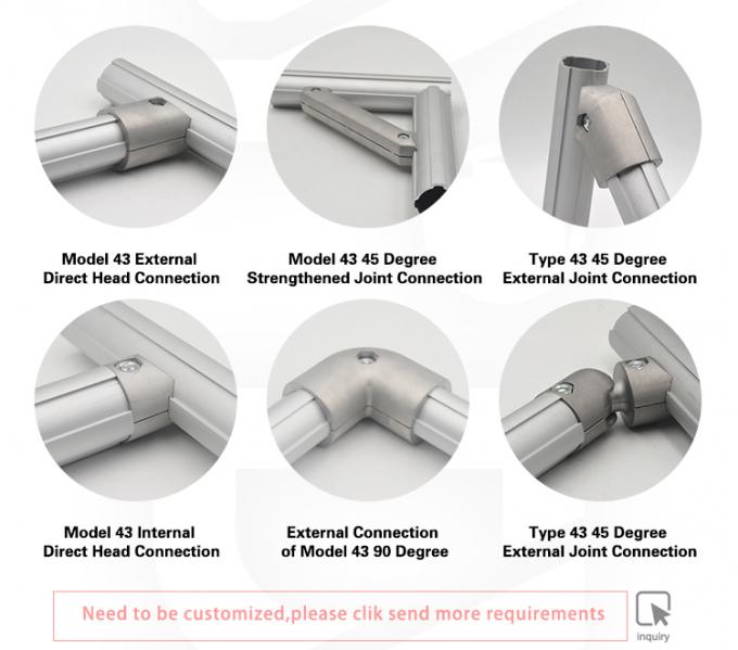 Sand Blasting Lean Aluminum Pipe Connector For Assembly Pipe Rack System