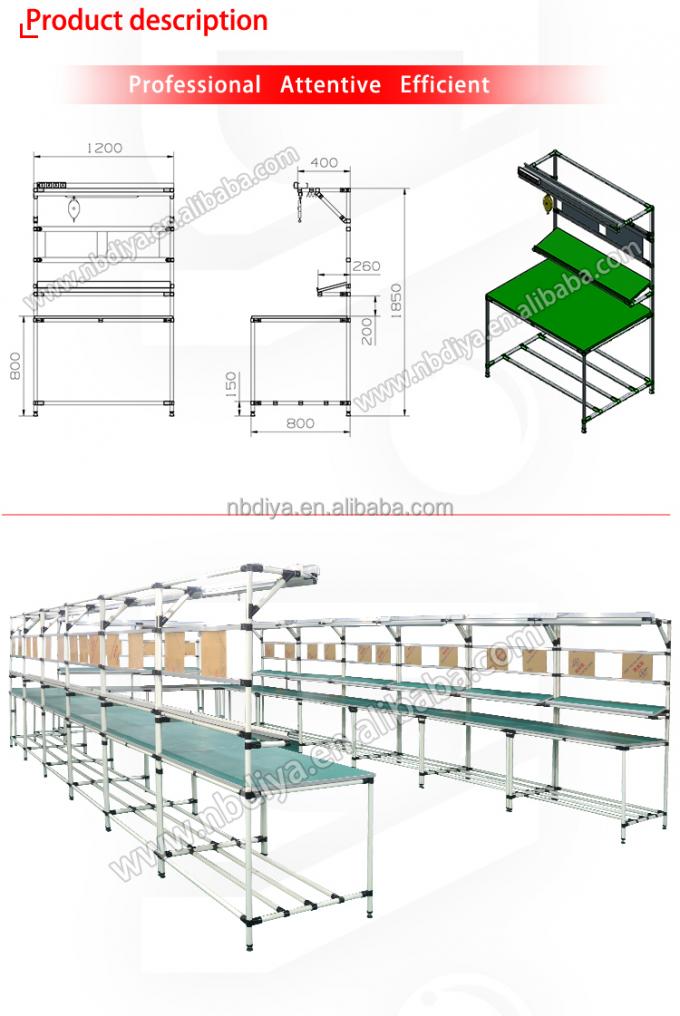 Assembly Coated Lean Pipe Aluminium Profile Workbench For Workshop