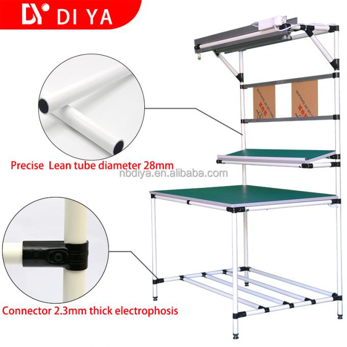 Assembly Coated Lean Pipe Aluminium Profile Workbench For Workshop