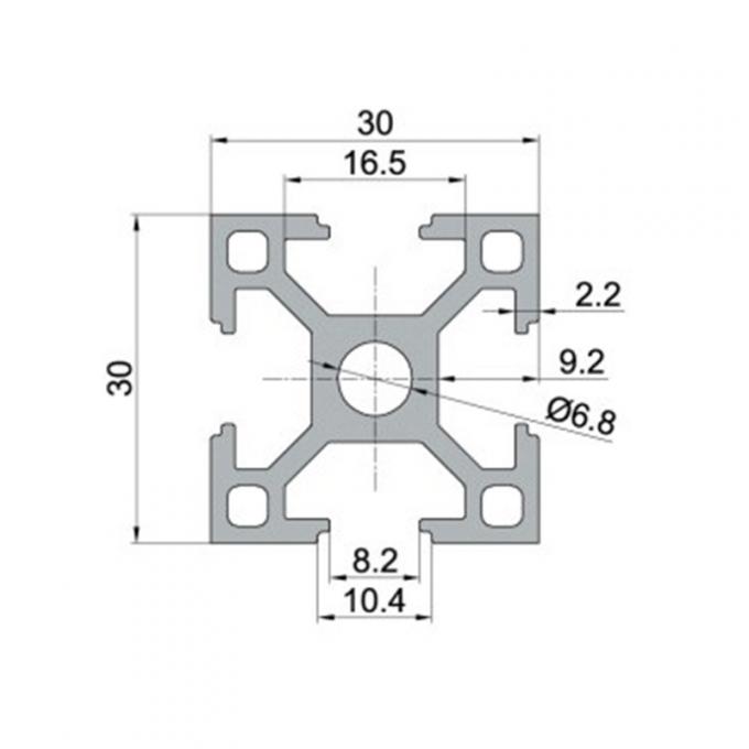 Superior 6063 T5 Grade Square 40x40 Aluminum T Shape Extruded Profile Slot