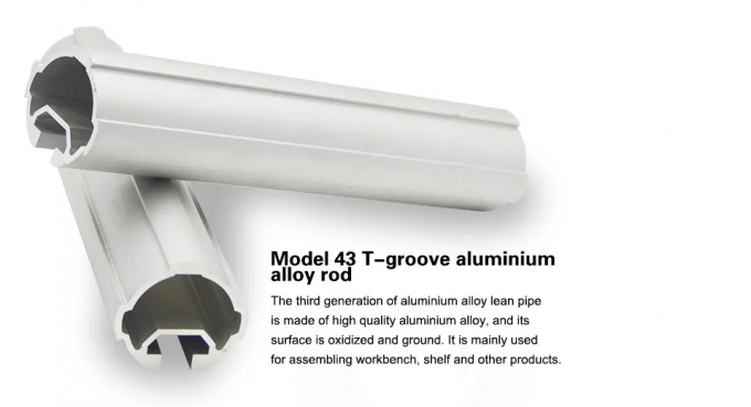 DY28-02A Aluminum Lean Pipe T-Slot Frame Tube For Pipe Rack System