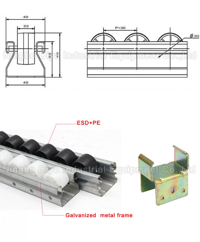 DY-4433 Aluminum Alloy Roller Track With Wheel / Qualified Sheet Metal ...