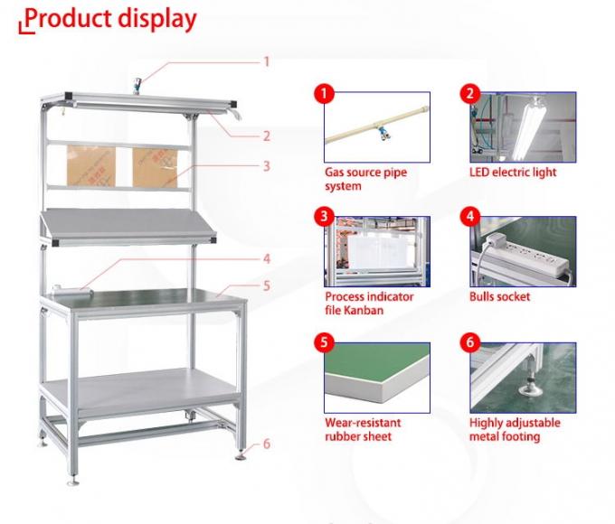 ESD Assembly Line Movable Adjustable Heavy Duty Workbench For Workshop