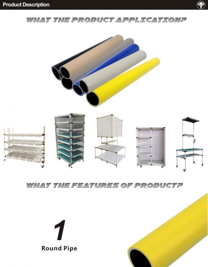 Customized ESD ABS Coated Pipes Plastic Coated Steel Lean Pipe / Tube ...