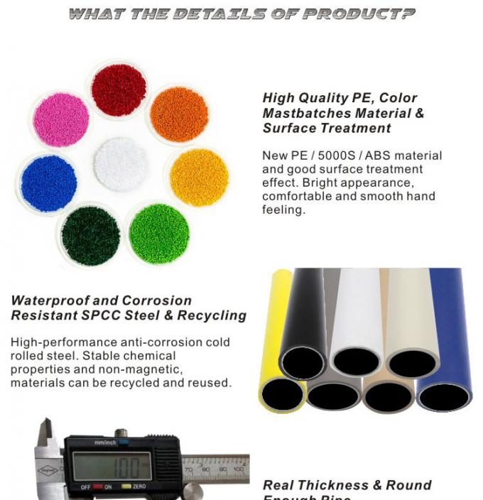 Customized ESD ABS Coated Pipes Plastic Coated Steel Lean Pipe / Tube ...