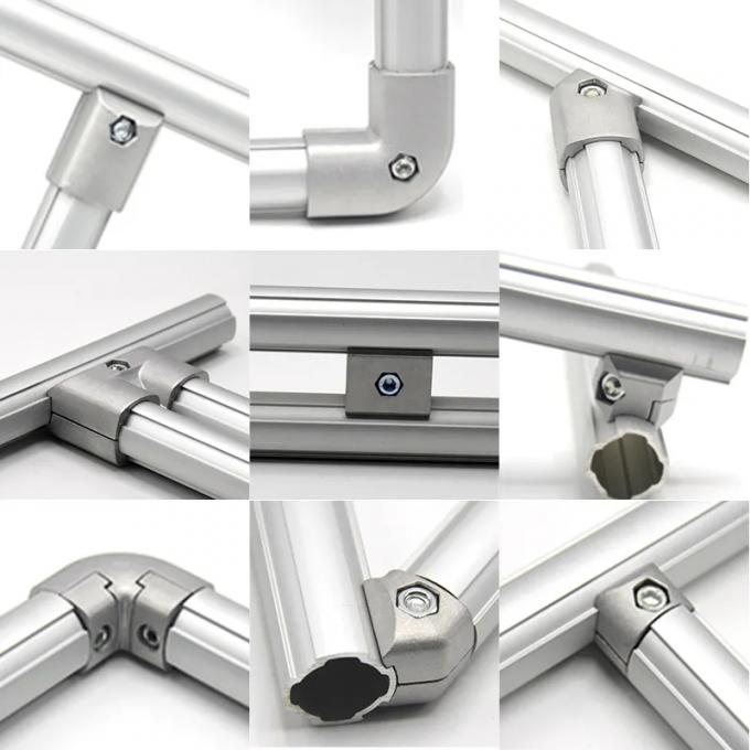 DY28-03A Industrial Aluminium Silver Alloy Pipe OD 28mm Workbench Rack ...