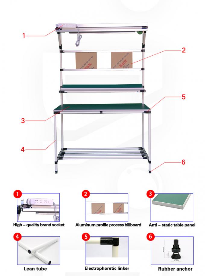 Workshop Table Production Workbench Assembly Line Lean Pipe Worktable