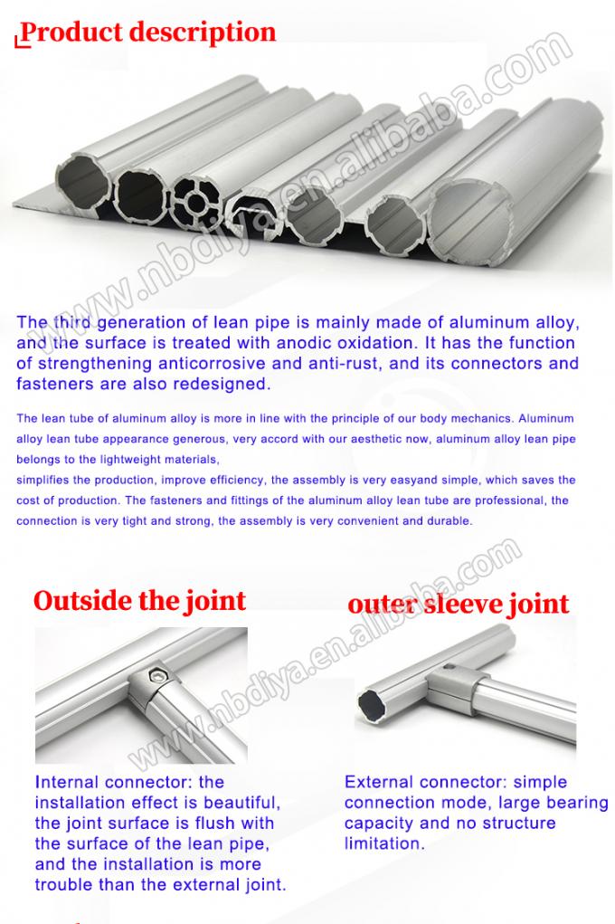 Lean Pipe Aluminum Lean Tube For Warehouse Trolley Cart