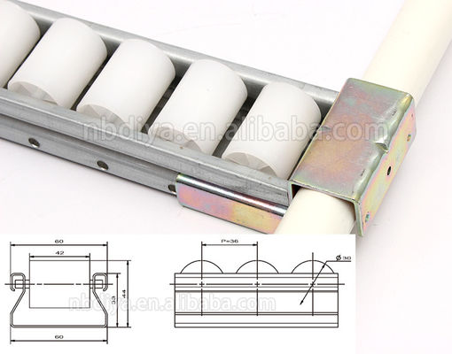 Assemble Line Roller Track Conveyor , Small Roller Track Yellow Color