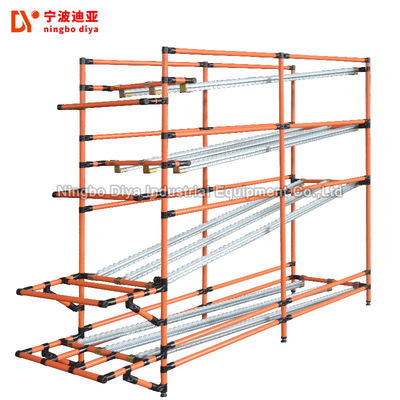 White Industrial Pipe Rack , Workshop Pipe Storage Systems With Lean Pipe
