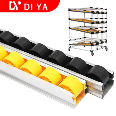 Flow Rail Roller Track Conveyor , PP / ABS Gravity Roller Track 28mm x 25mm