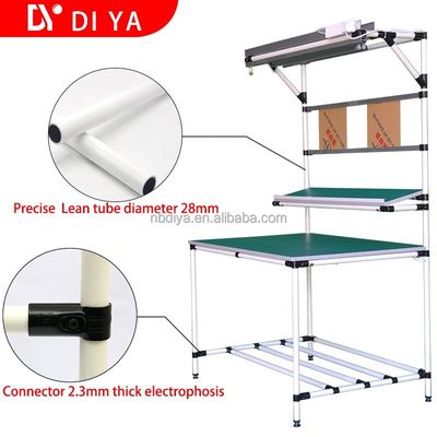 Flexible Lean Pipe ESD Table Workbench For Industrial Assembly Line