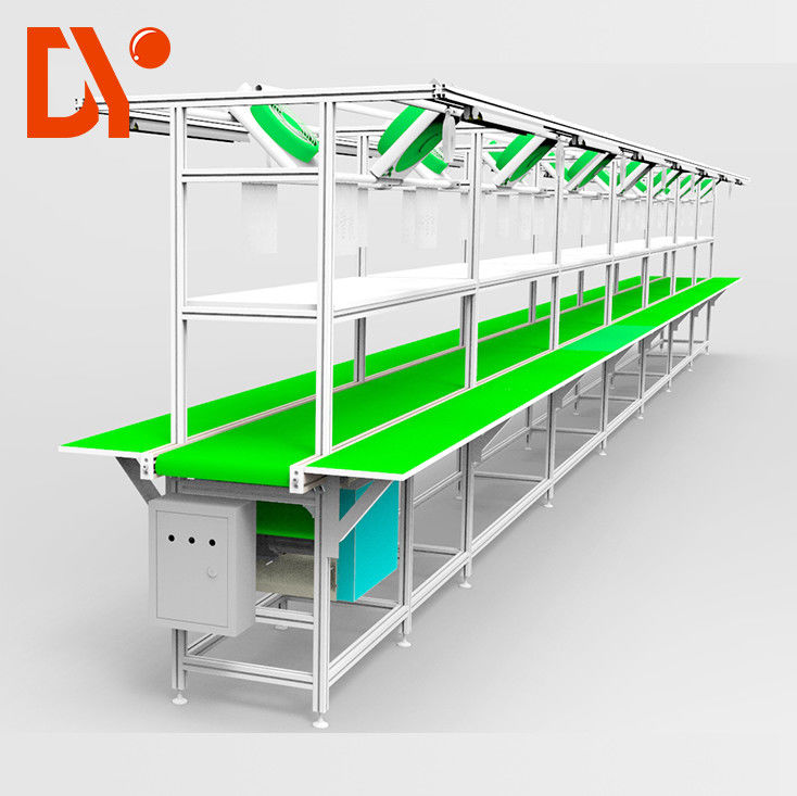 Automated Assembly Lean Production Line Adjusted Length With Conveyor Belt