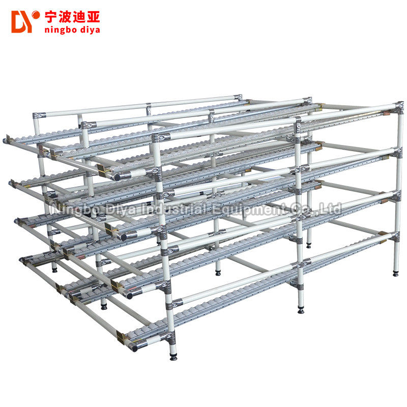 White Industrial Pipe Rack , Workshop Pipe Storage Systems With Lean Pipe