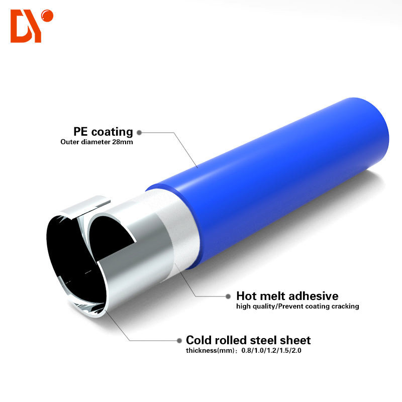 Customized ESD ABS Coated Pipes Plastic Coated Steel Lean Pipe / Tube ...