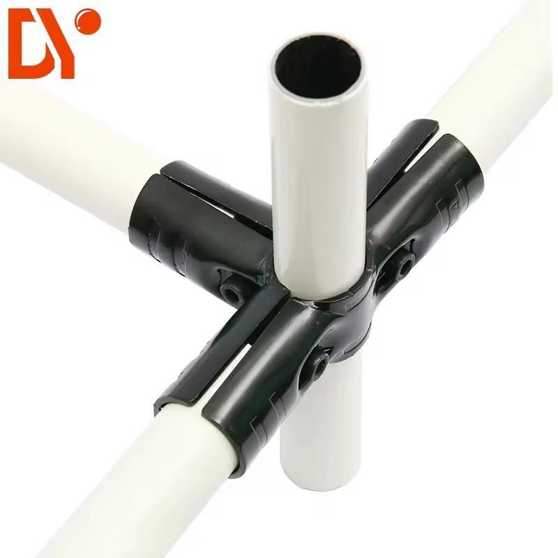 HJ-3 OD28mm Black Lean Tube Connector And Metal Joints For Lean Pipe