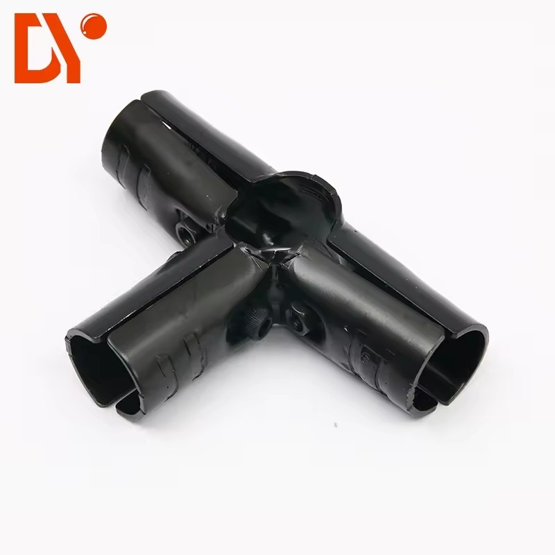 HJ-3 OD28mm Black Lean Tube Connector And Metal Joints For Lean Pipe