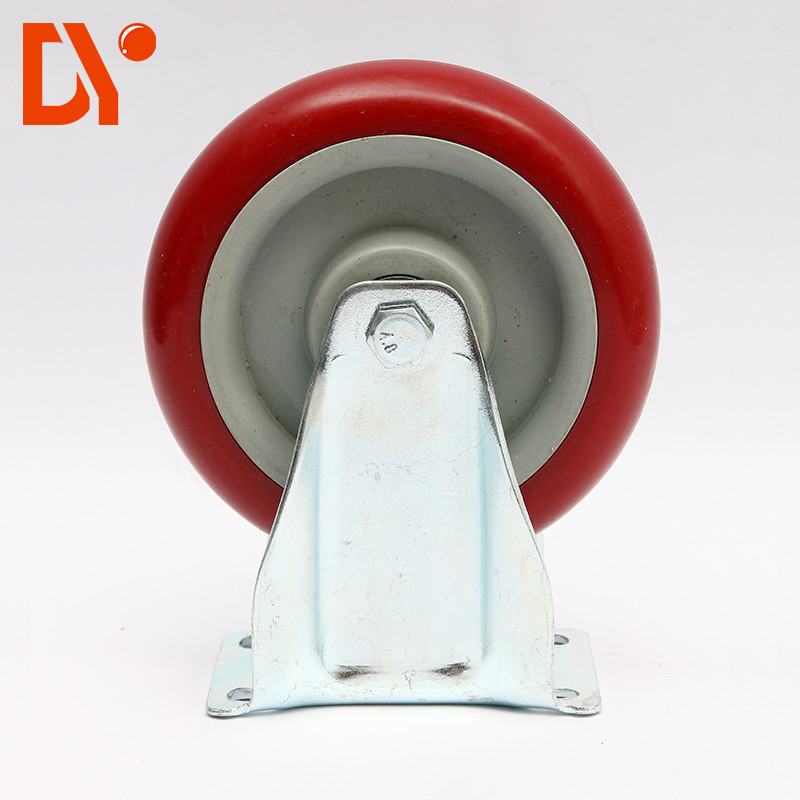 Red Color Plastic Anti Static Flat Casters Swivel Type Custom Design