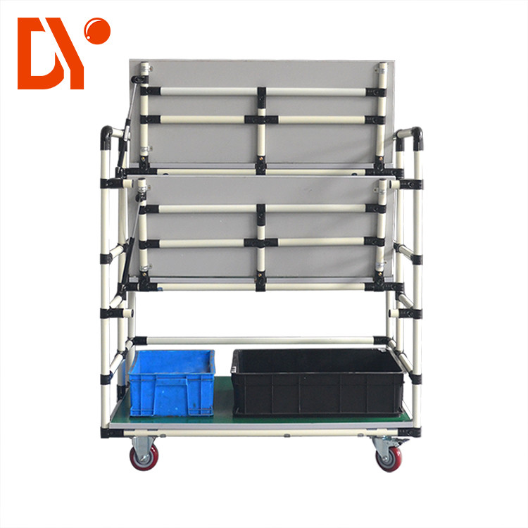 Lean Pipe Metal Work Cart , Automobile Workshop Tool Cart High Performance