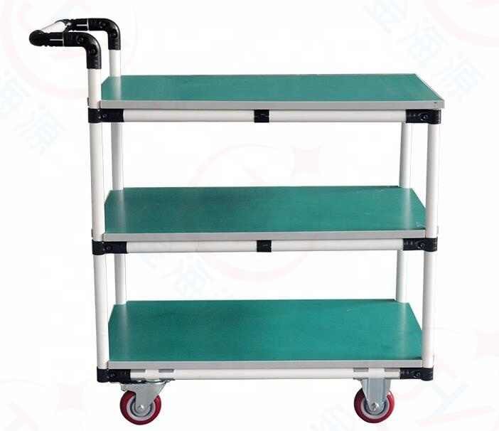 Workshop anti-static trolley lean pipe composite tube shelves assembly cart