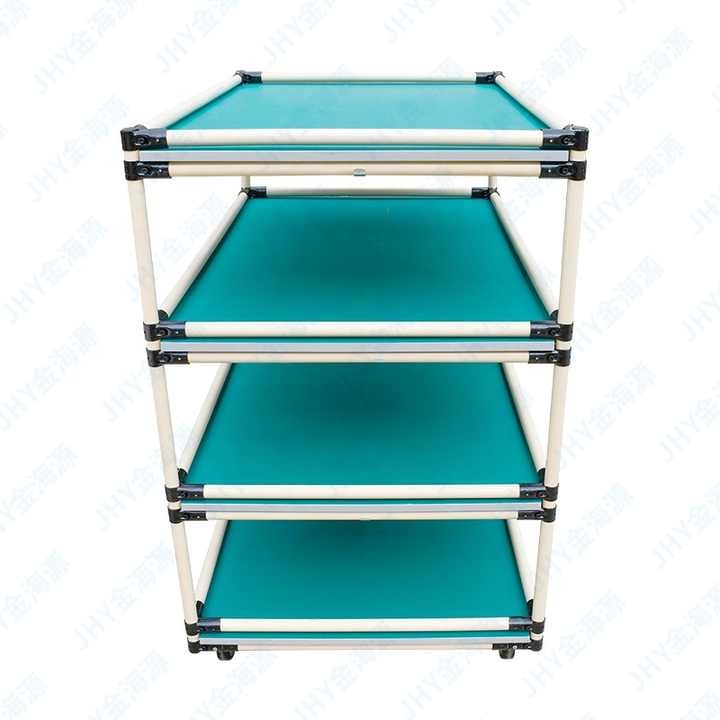 Workshop anti-static trolley lean pipe composite tube shelves assembly cart