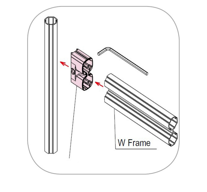 Multi Double aluminum lean pipe Connector Outer Type
