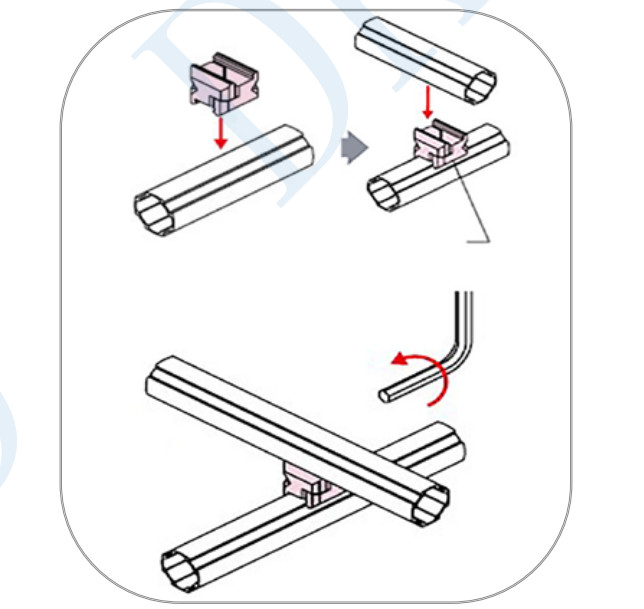 DYJ28-A06 Industrial Aluminum Lean Tube Connector Aluminum Alloy Pipe ...