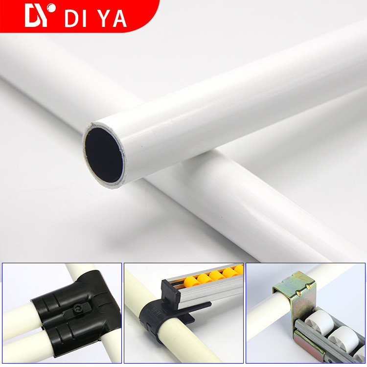 Beige Colorful Lean Pipe 28mm PE Coated Lean Tube