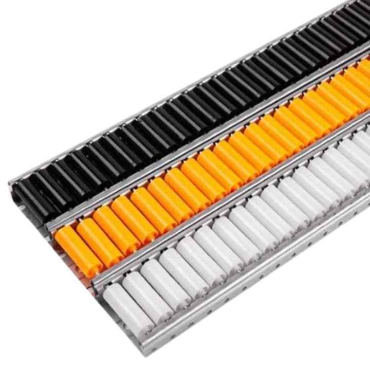 Warehouse Sliding Shelf Rack Flow Rail Plastic Wheels Roller Track ...