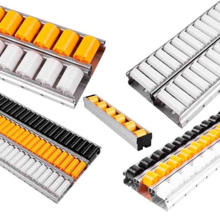 Warehouse Sliding Shelf Rack Flow Rail Plastic Wheels Roller Track ...