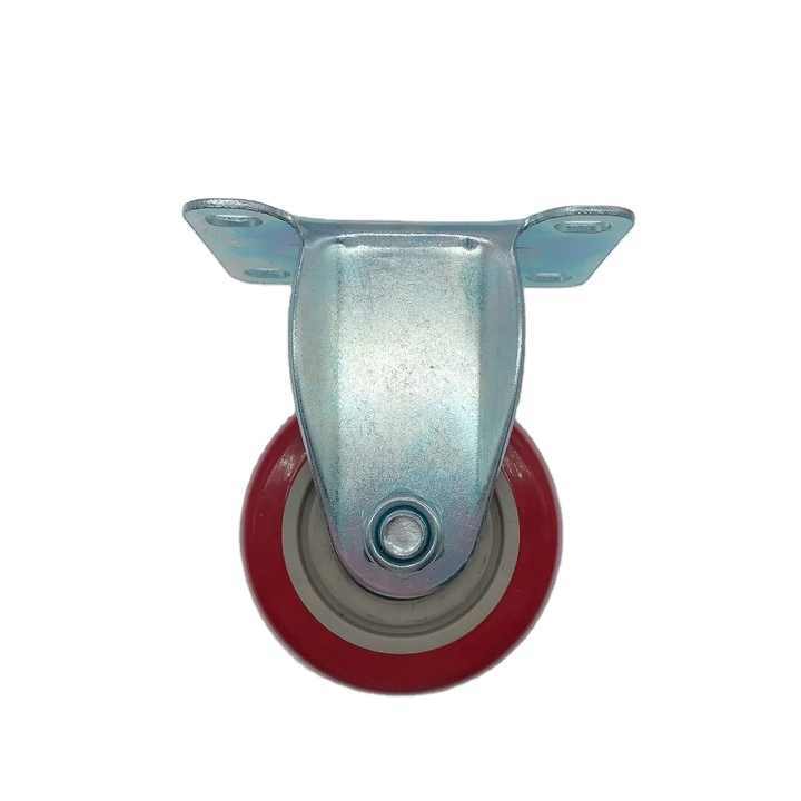 3 Inch Medium Duty Double Ball Bearing Fixed Rigid Caster Wheel Plate ...