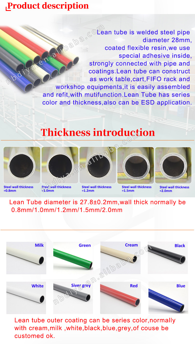 Cold Rolled Coated Lean Tube 4M Standard Length For Lean Rack / Workstation