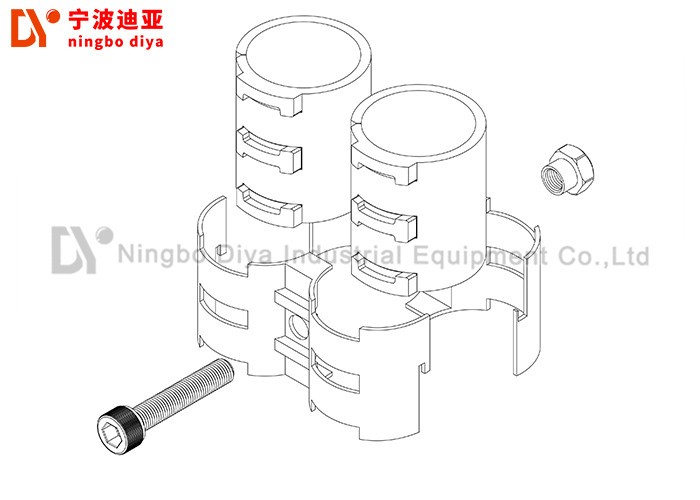 Black Color Pipe Rack Joint / Pipe Fitting System With Electrophoresis ...