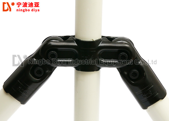 Corrosion Resistance Lean Tube Connector / Black Metal Pipe Connectors ...