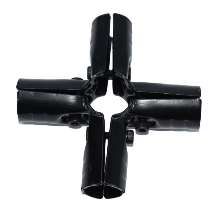 HJ-5 Electroplate Right Angle Lean Tube Connector Four End For Rack ...