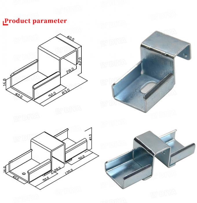 Rack System Sliding Track Hardware / Roller Track Sheet Metal Connectors