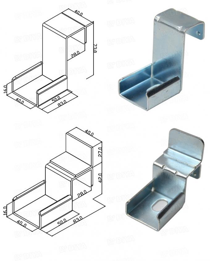 Pipe Joint System Sliding Track Hardware Roller Track Joint 40 * 50 * 16mm